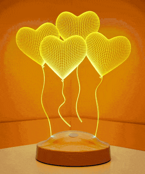 Flying Hearts LED Lamp - ThingsFromMars.com