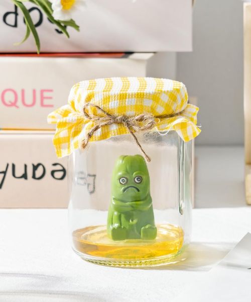 Grumpy Pickle In A Bottle Sculpture - ThingsFromMars.com