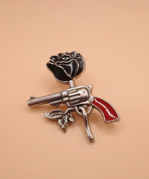 Gun And Rose Poetic Enamel Pins - ThingsFromMars.com