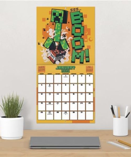Minecraft 2025 16-Month Wall Calendar - ThingsFromMars.com