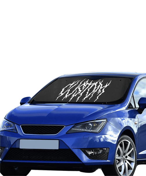 Personalized Heavy Metal Auto Sun Shade - ThingsFromMars.com